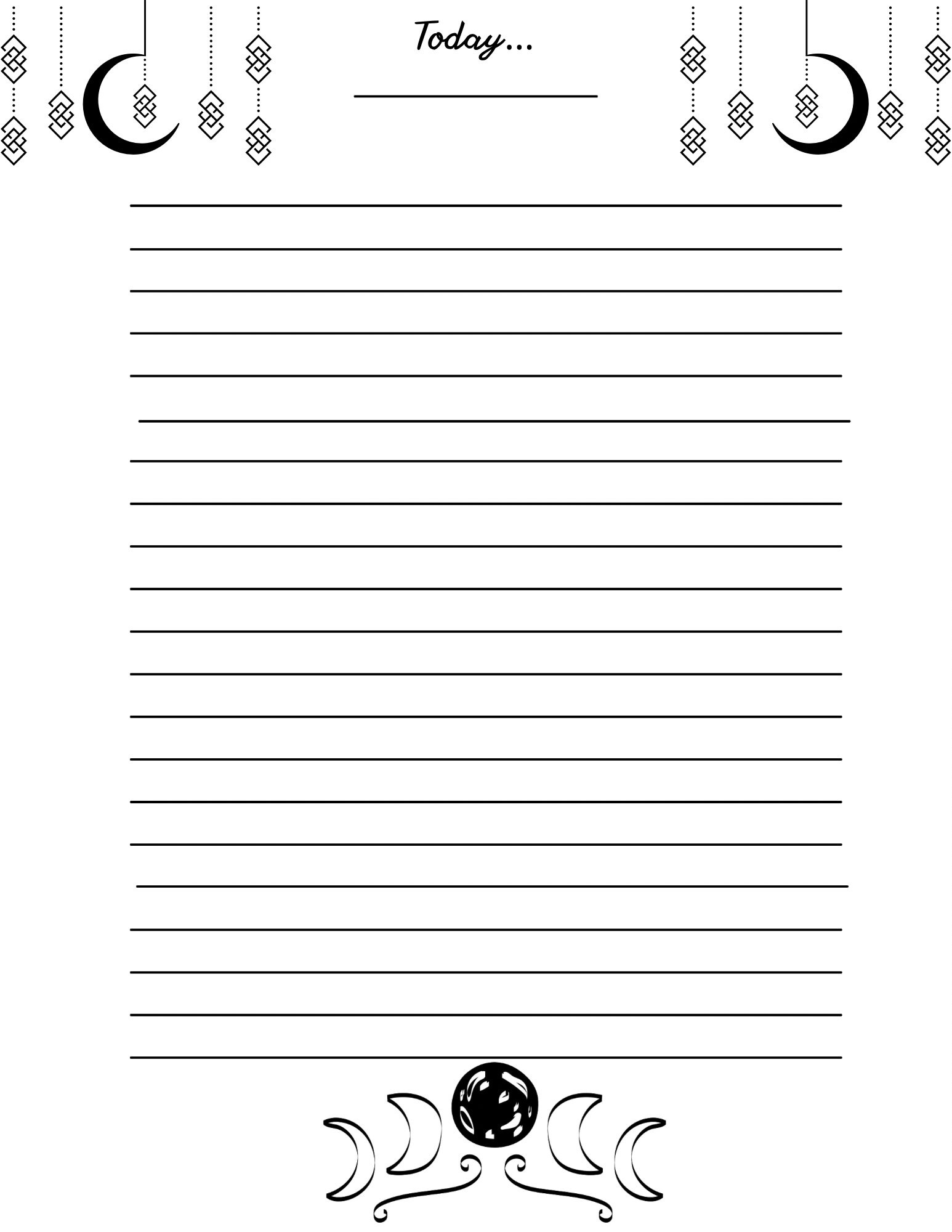 Black and White Moon Digital Journal/goodnotes/printable Journal - Etsy