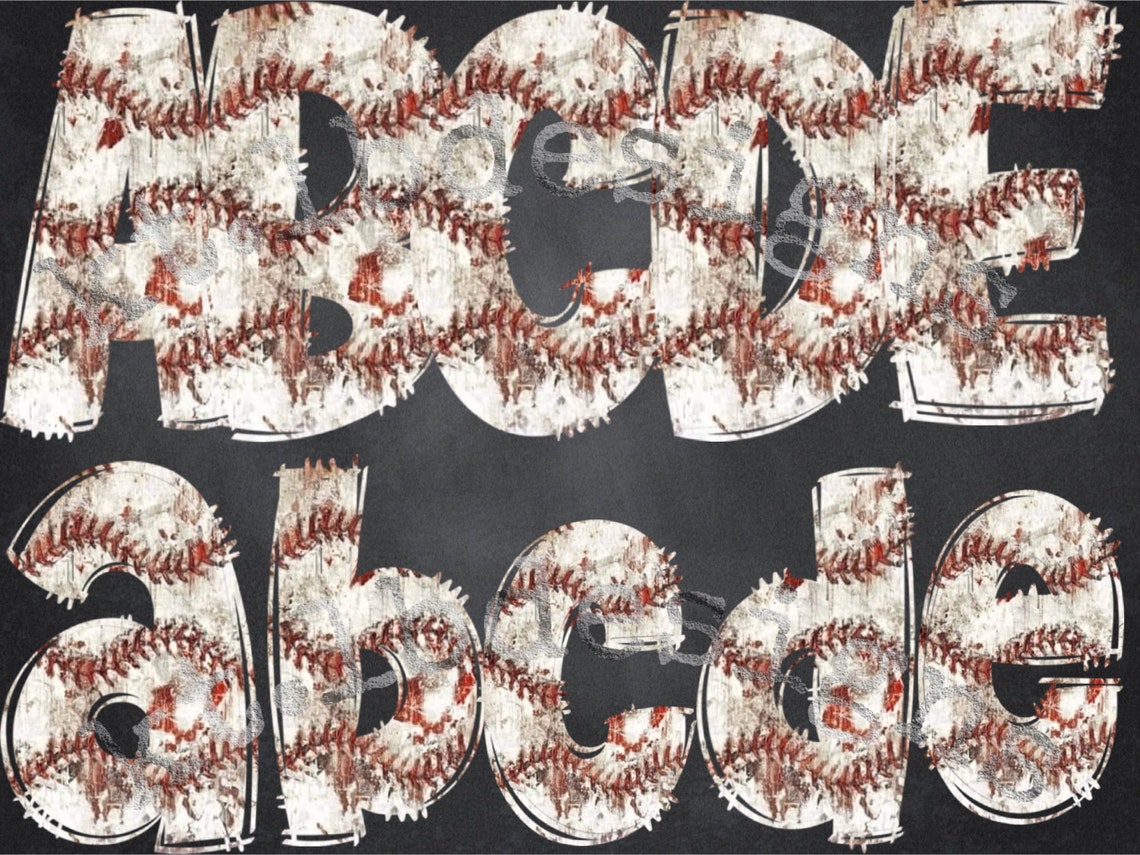 Baseball Alphabet Letters PNG, PNG Bundle, Base Ball PNG, Sports Doodle ...