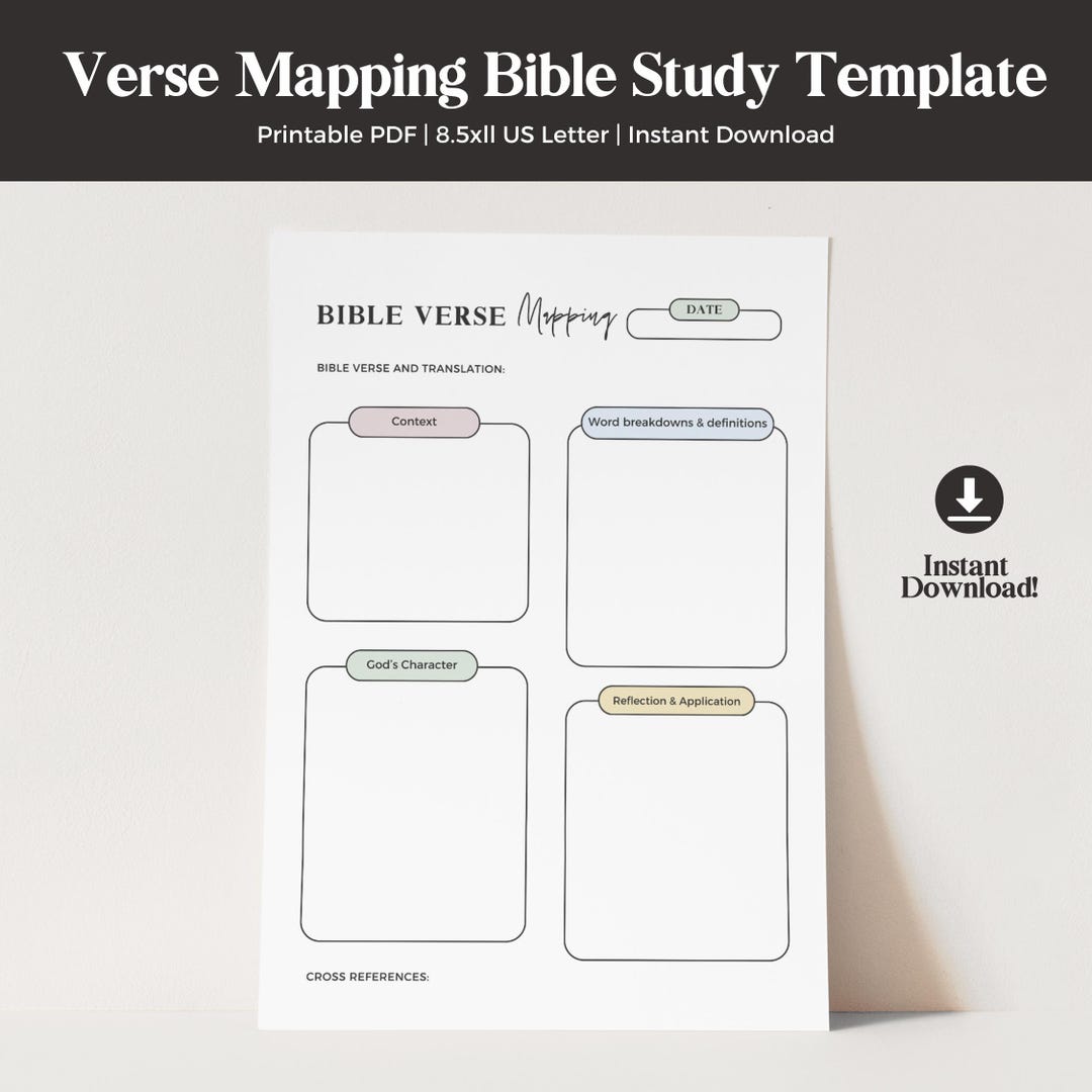 Bible Verse Mapping Template, Bible Study Template, Christian Bible ...