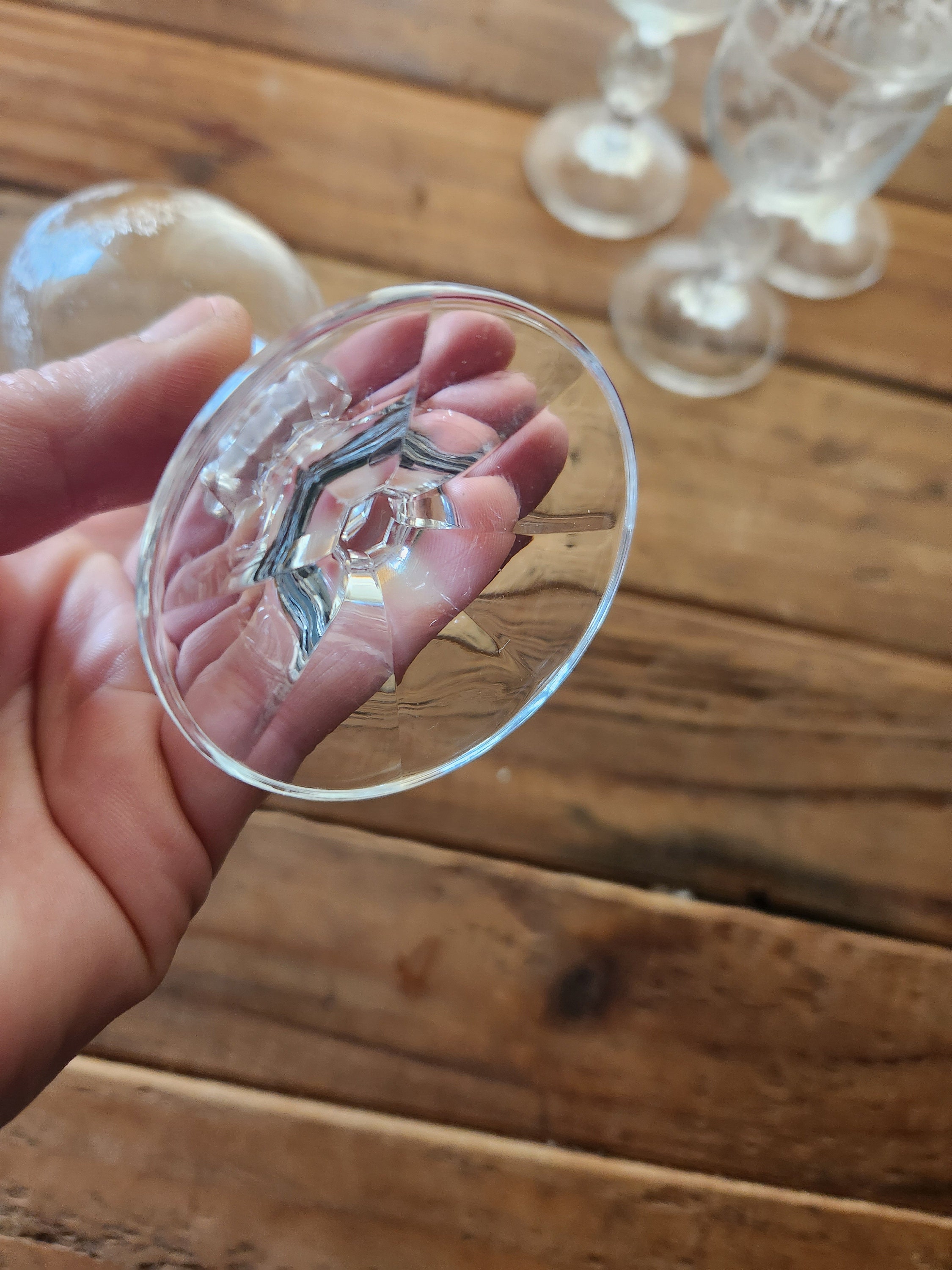 Vintage Set of 4 Bohemia Cascade Lead Crystal Etched Cordial Liquor ...