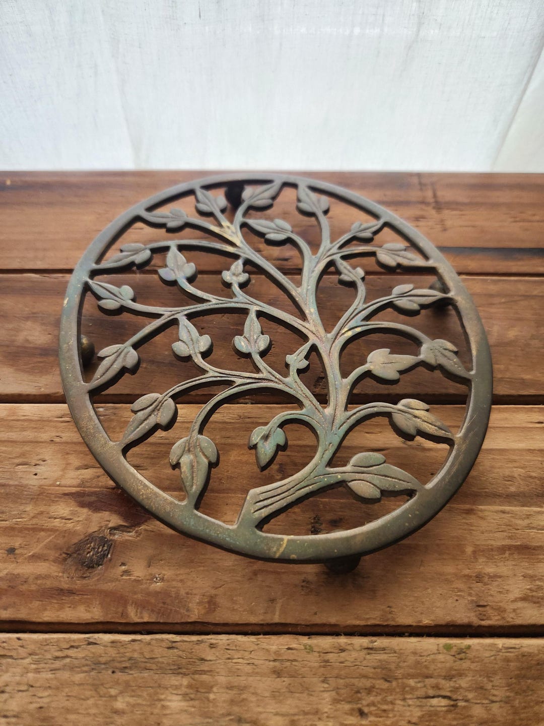 Vintage Cast Iron Tree Branch Leaf Hot Plate Trivet - Etsy
