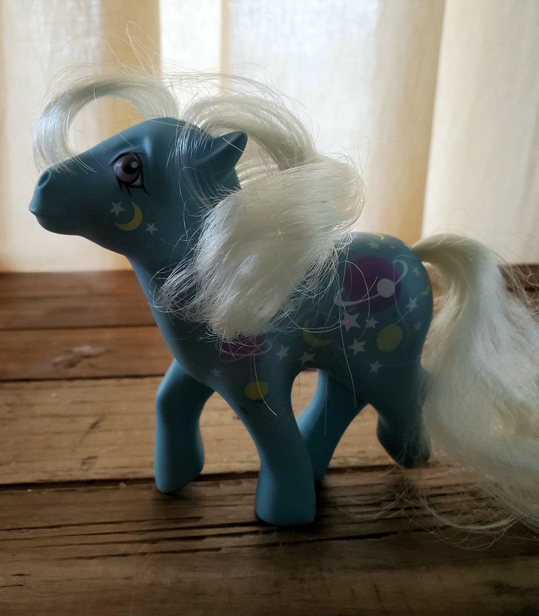 Vintage 1984 Hasbro Toy My Little Pony Blue Night Glider Planets Stars ...