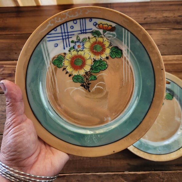 Orange Lusterware Plate - Etsy