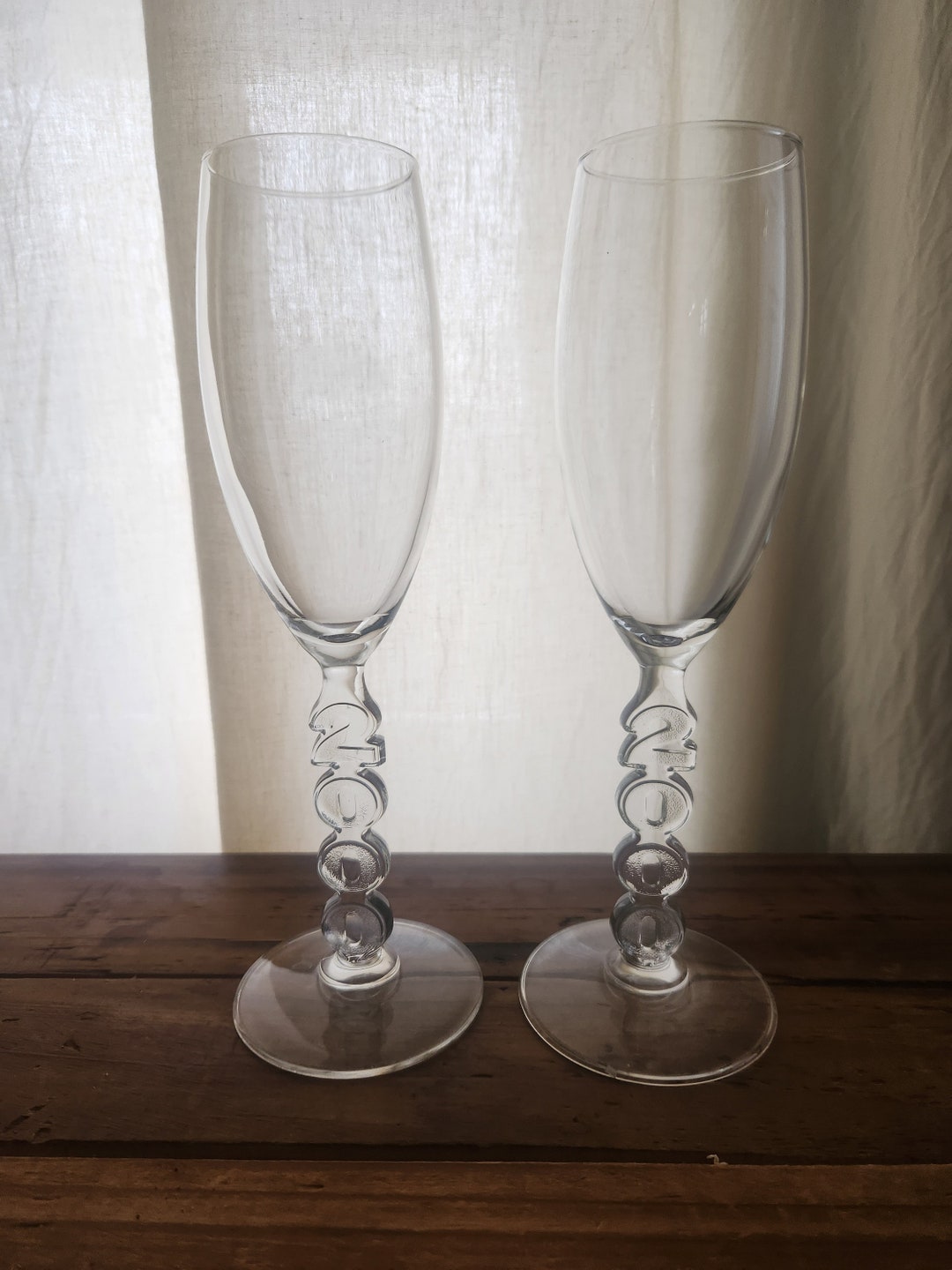 Vintage Set of 2 New Year's Eve 2000 Champagne Glasses - Etsy