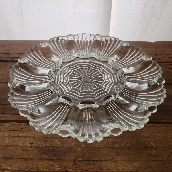 Heavy Vintage Glass Plate - Etsy