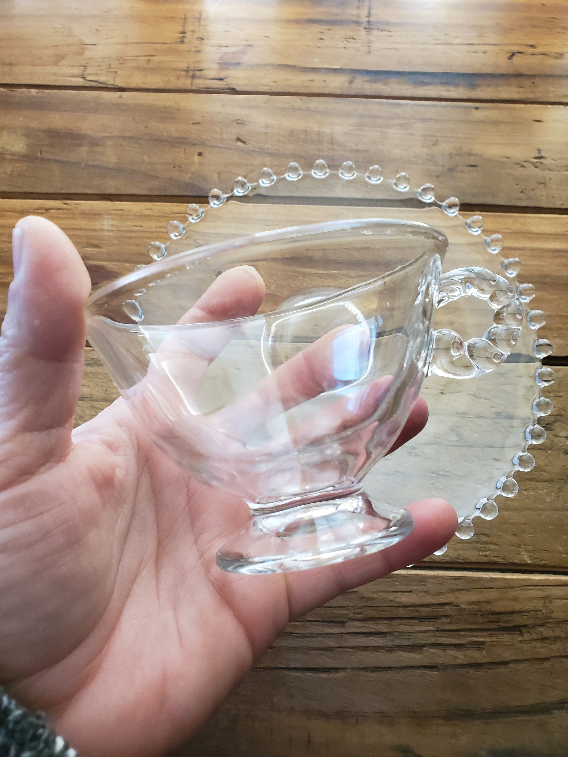 Vintage Imperial Candlewick Clear Glass Tea Cup & Saucer - Etsy