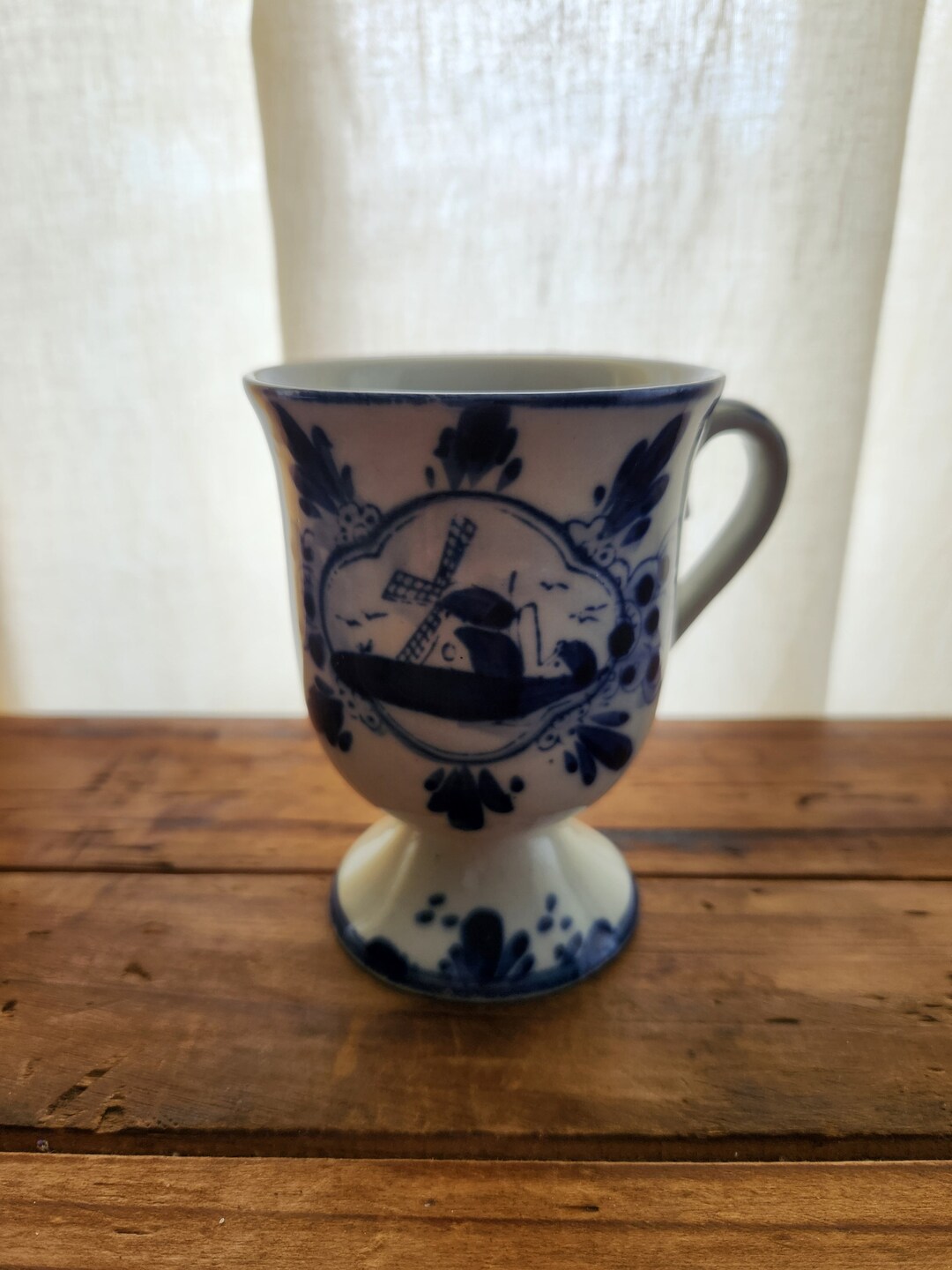 Vintage Blue Delft Deco Holland Windmill Coffee Mug - Etsy