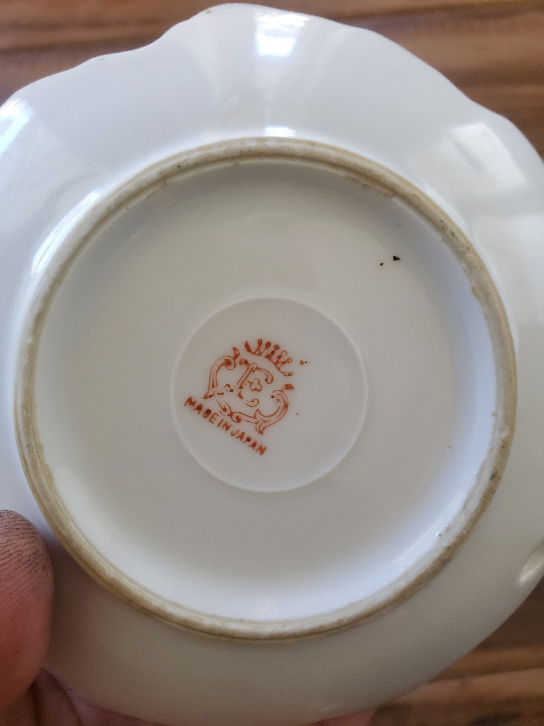 Set of 4 Japanese Nasco Hand Painted Porcelain Floral Leaf Shaped Gold ...