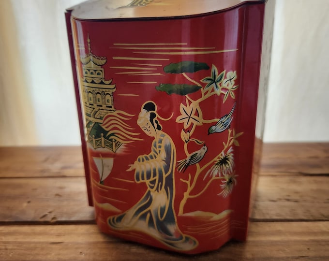 Dutch Japanese Oriental Vintage Coffee Tin Canister / Container / Box ...