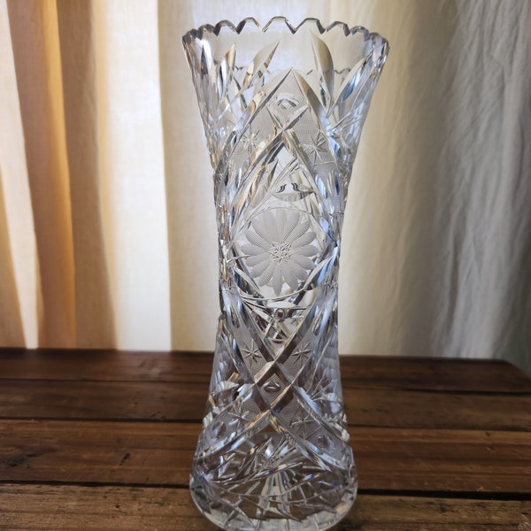 Cut Glass Vase - Etsy