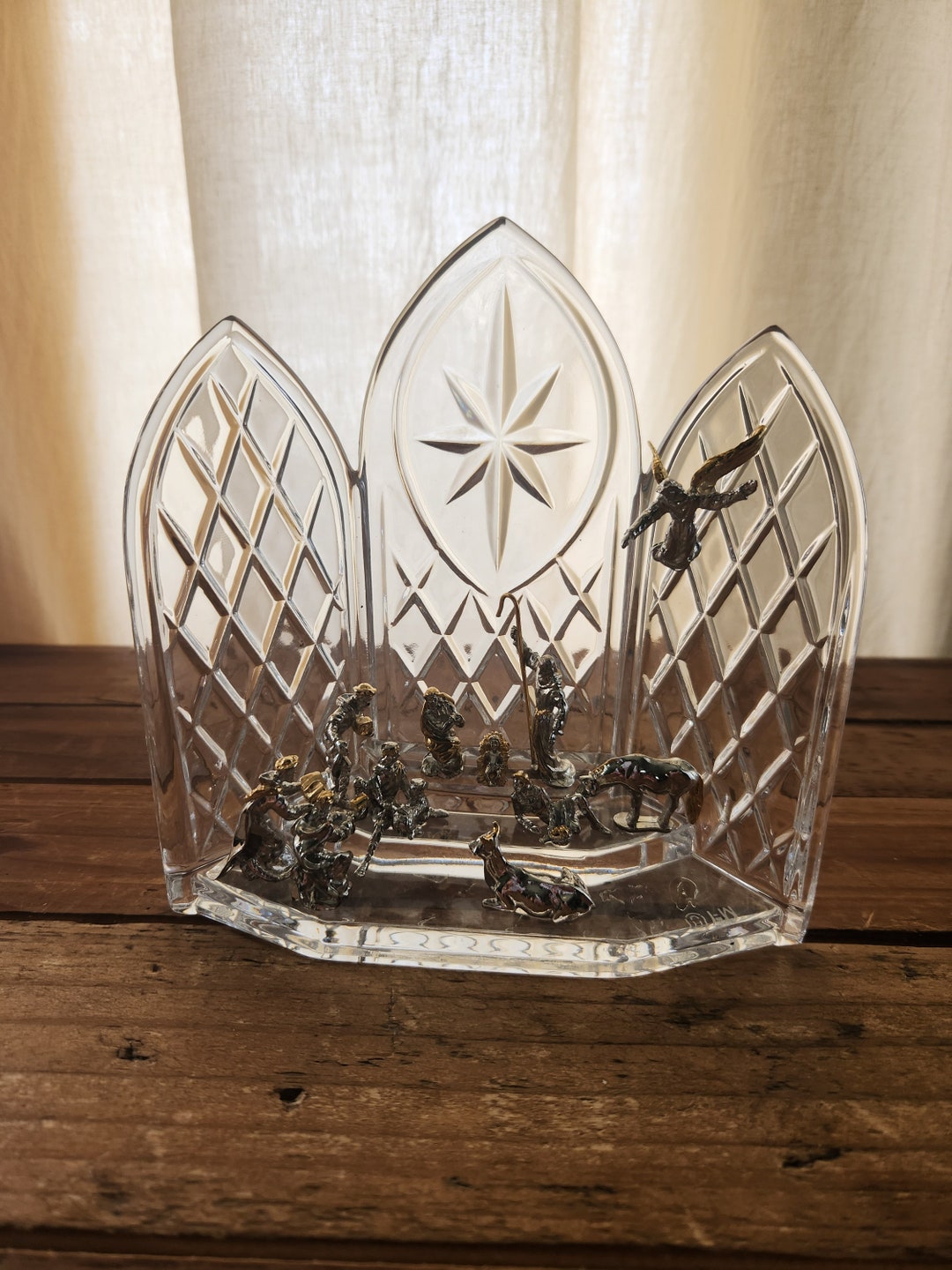 Vintage Crystal Franklin Mint Christmas Nativity Scene - Etsy