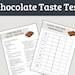 Chocolate Taste Test Activity Printable Worksheet - Etsy