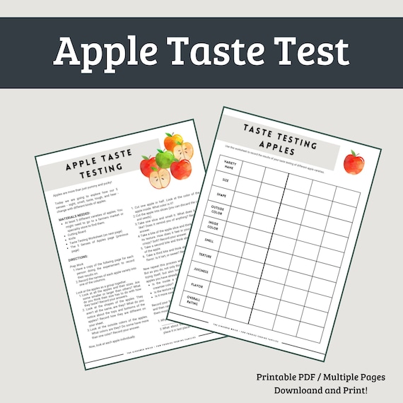 Taste Test Worksheet