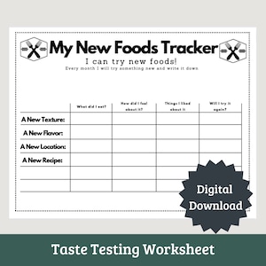 Kids New Foods Tracker Instant Download Printable - Etsy