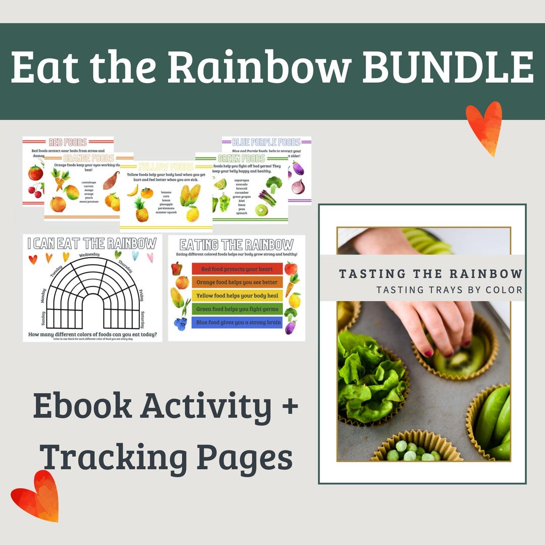 Eat the Rainbow Kids Food Activity Bundle | Food Tracker + Color ...