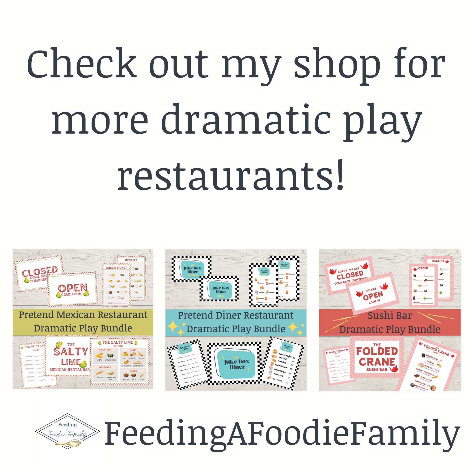 Pretend Play Mexican Restaurant Printable, Dramatic Play Food ...