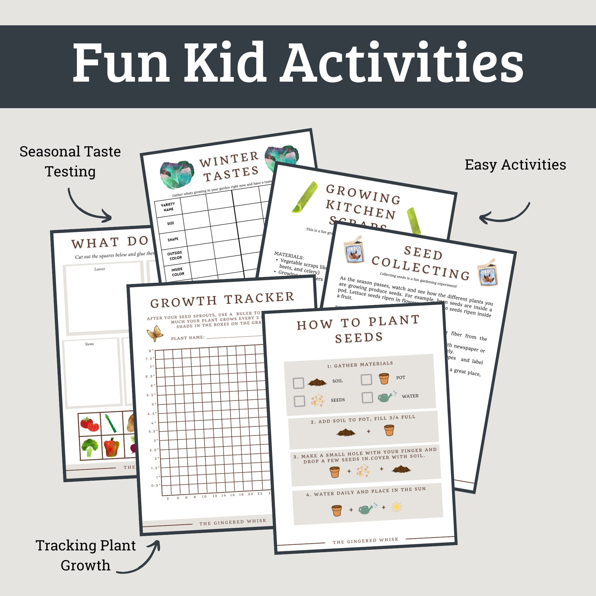 Kids Garden Planner, Vegetable Garden Journal for Families, Printable ...