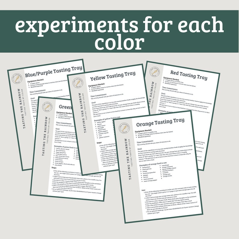 Taste Testing by Color - Tasting Trays Printable Kids Activity - Picky ...