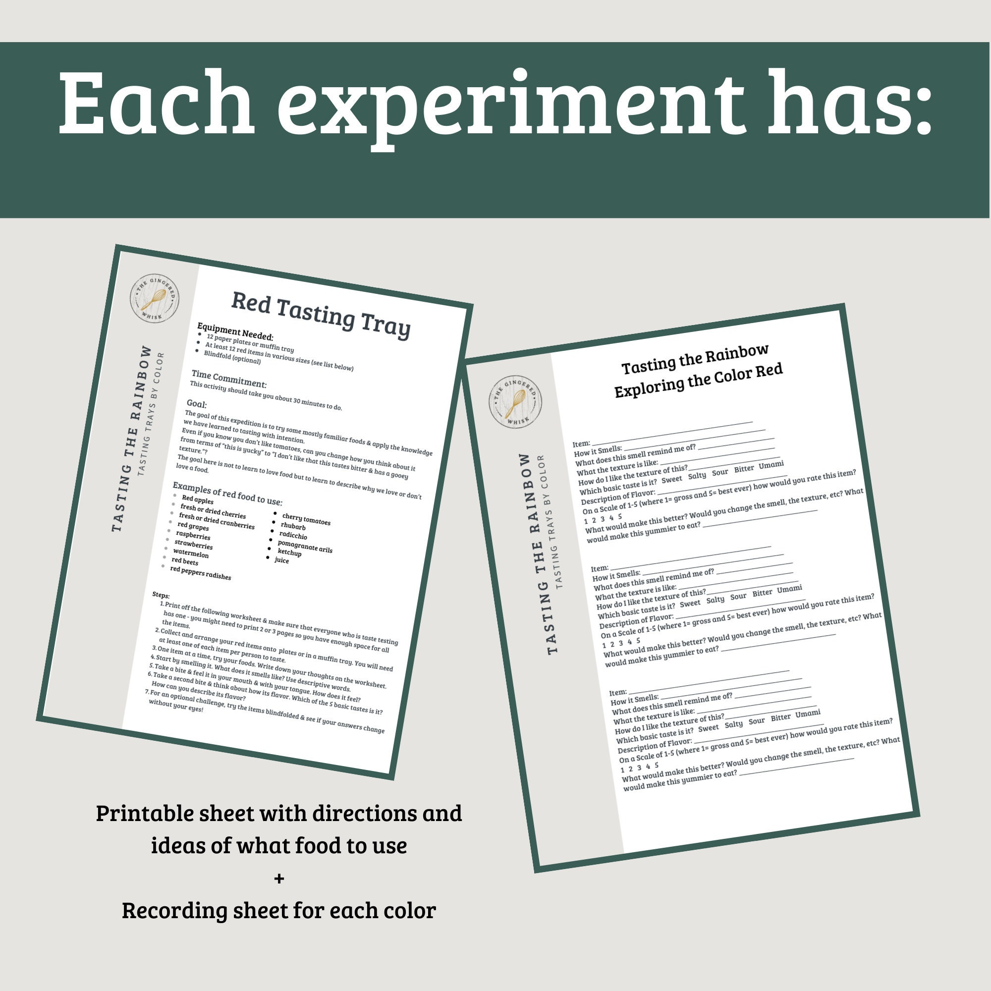 Taste Testing by Color Tasting Trays Printable Kids Activity Picky ...