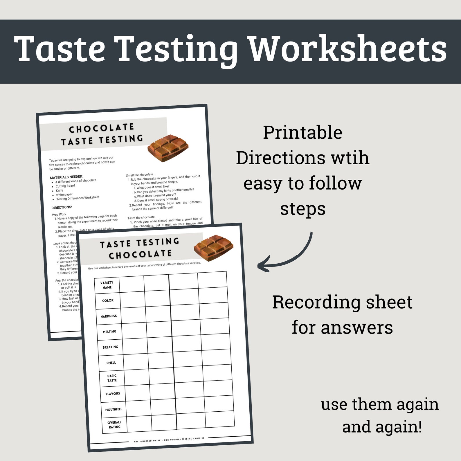 Chocolate Taste Test Activity Printable Worksheet - Etsy