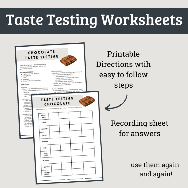 Chocolate Taste Test Activity Printable Worksheet - Etsy