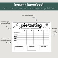 Editable Fill in Pie Tent Cards, Printable Pie Competition Food Label ...