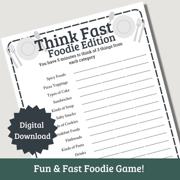 Think Fast Game - Etsy