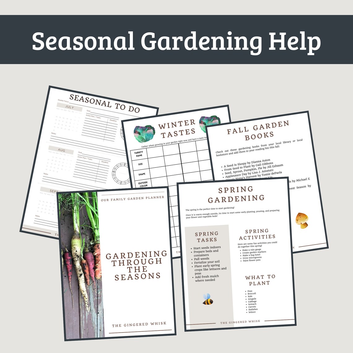 Kids Garden Planner, Vegetable Garden Journal for Families, Printable ...