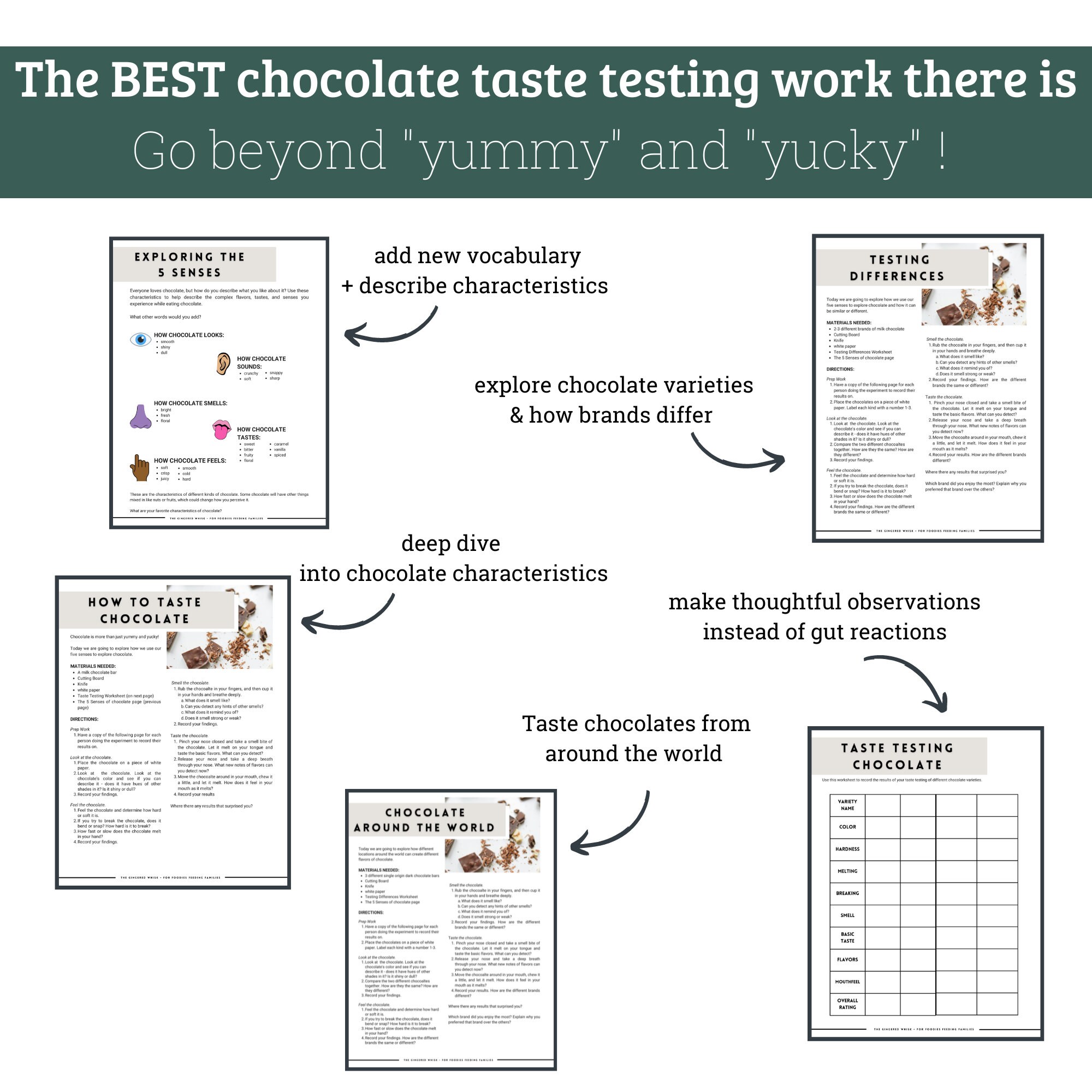 Exploring Chocolate Taste Testing Activity, Foodie Experiment, Family ...