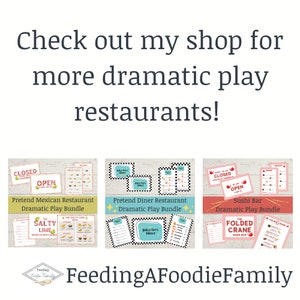 Dramatic Play BBQ Restaurant, Pretend Play Printable Menu, Kindergarten ...