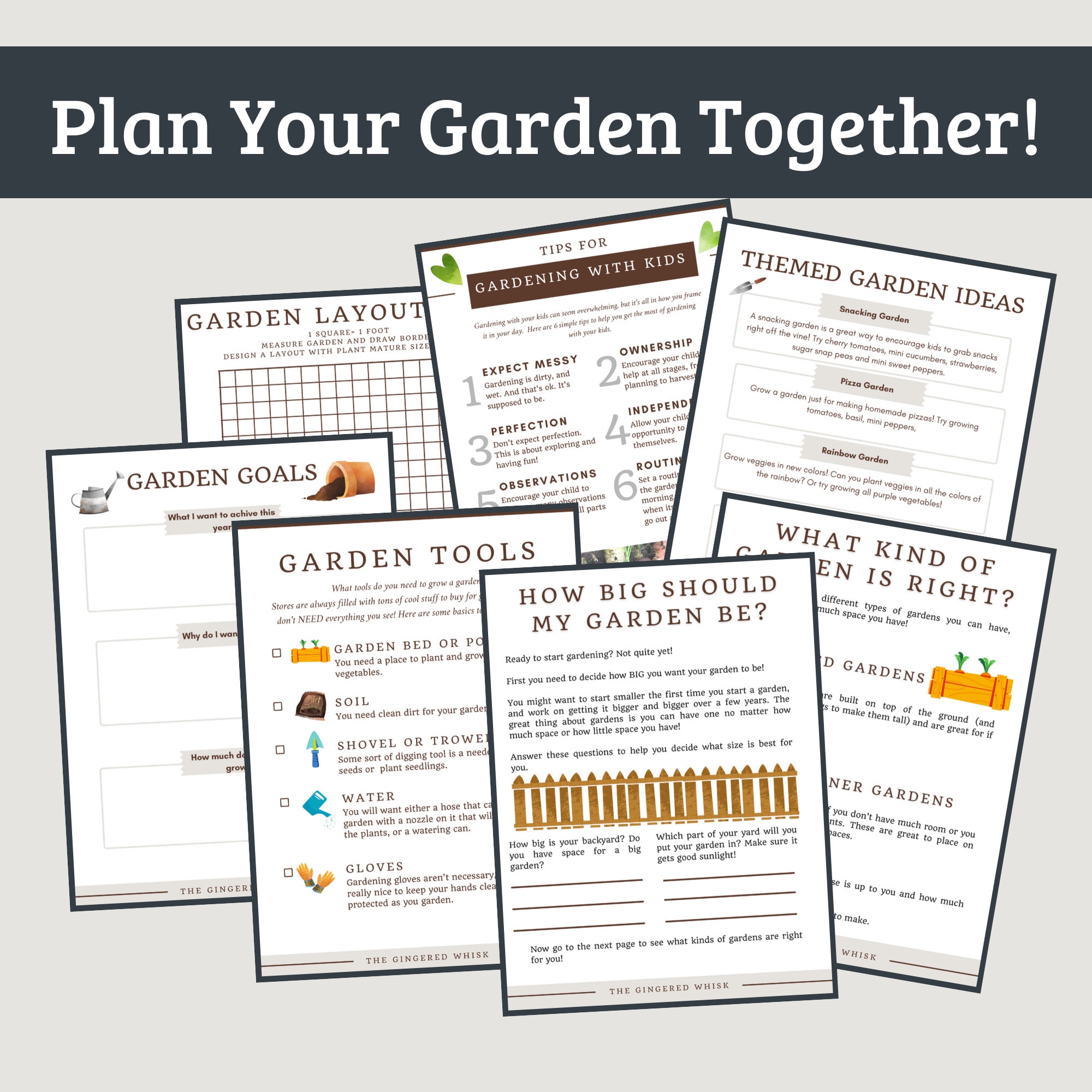 Kids Garden Planner, Vegetable Garden Journal for Families, Printable ...