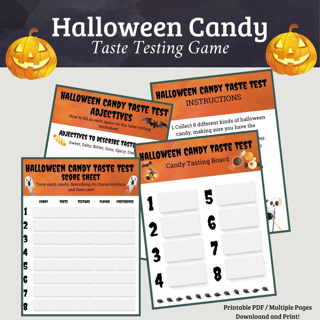 Halloween Candy Taste Testing Game Printable - Etsy