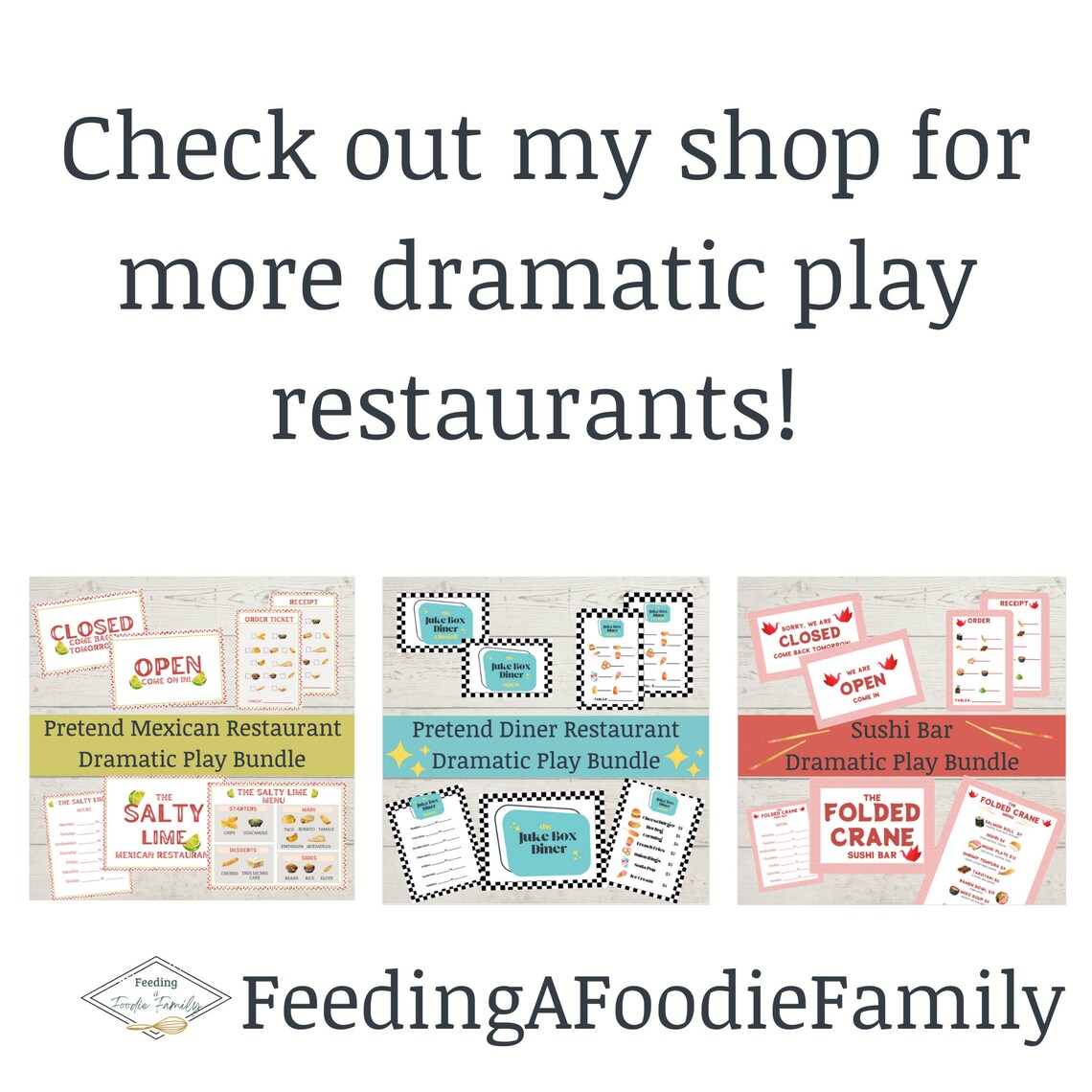Dramatic Play Sushi Bar Restaurant, Printable Pretend Menu, Preschool ...