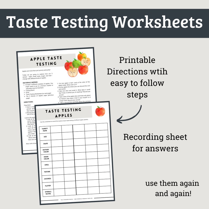 Apple Taste Test Activity Printable Worksheet - Etsy