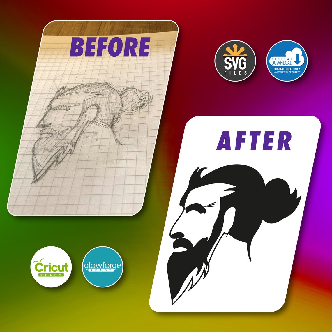 Custom Svg Files for Cricut and Glowforge, Silhouette Cut File, Logo ...