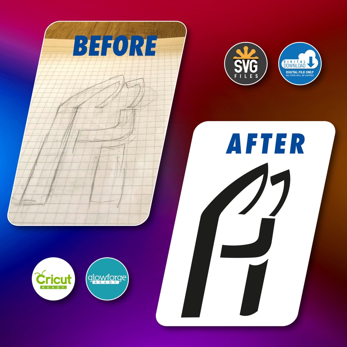 Custom Svg Files for Cricut and Glowforge, Silhouette Cut File, Logo ...