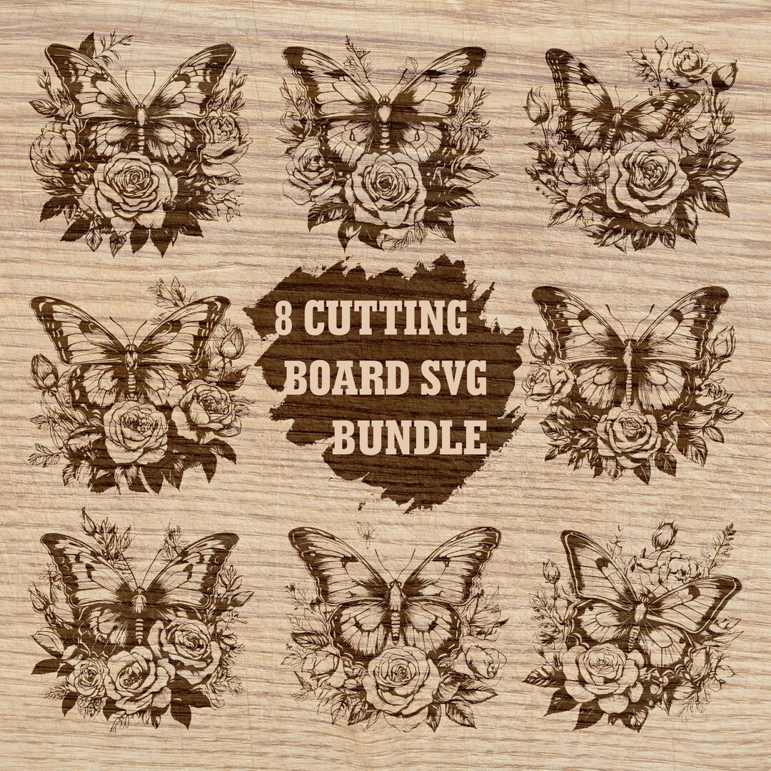 Elegant Butterfly SVG Set 8 Pack for Charcuterie & Custom Crafts ...