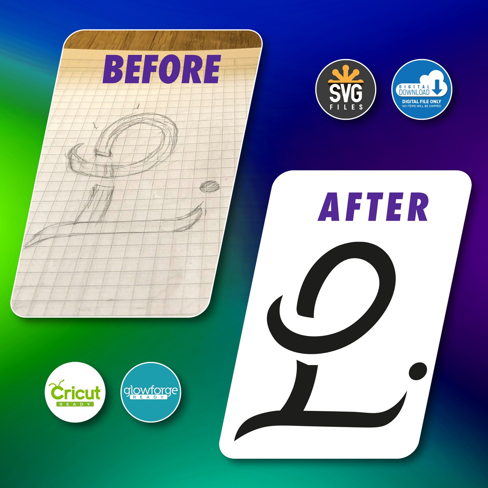 Custom Svg Files for Cricut and Glowforge, Silhouette Cut File, Logo ...