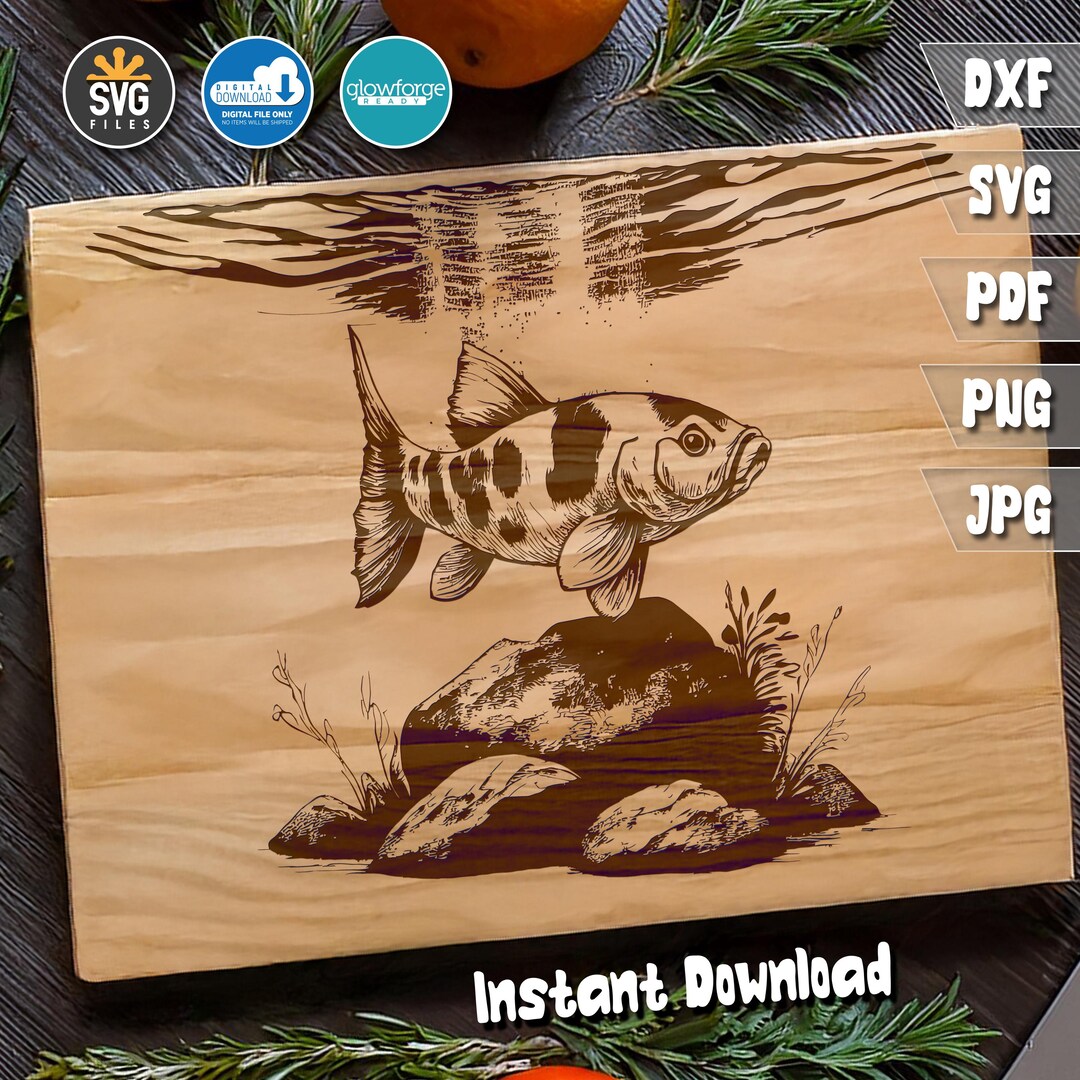 Koi Fish SVG: Charcuterie Board Engraving Design (digital Download) - Etsy