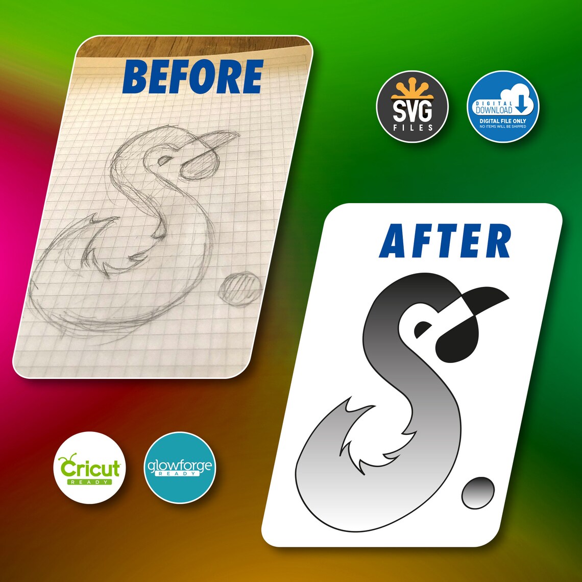 Custom Svg Files for Cricut and Glowforge, Silhouette Cut File, Logo ...