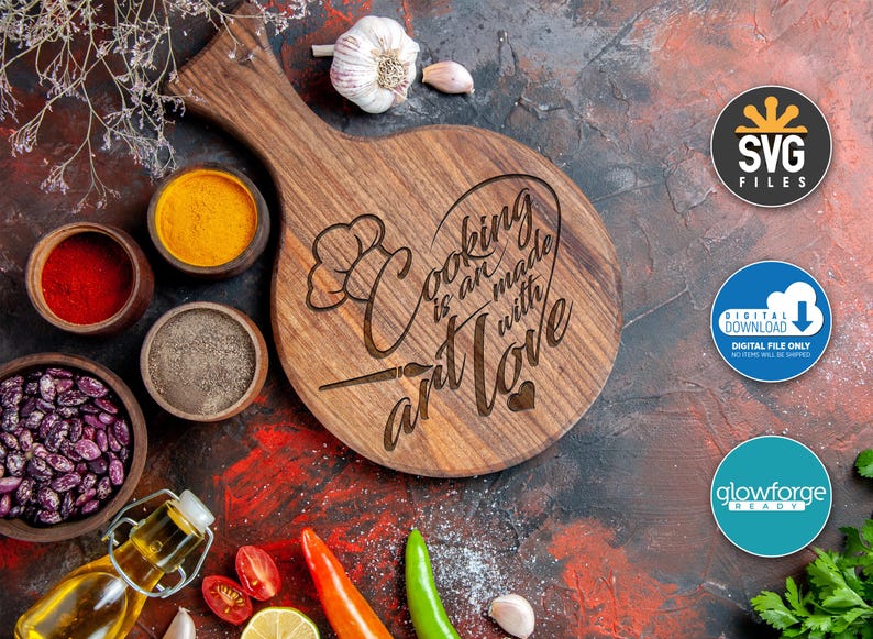 Charcuterie Board Design Svg File, Laser Cutting Board SVG File, Cook ...