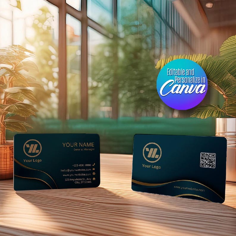 Professional DIY Business Card, Personalized Canva Template, Custom ...