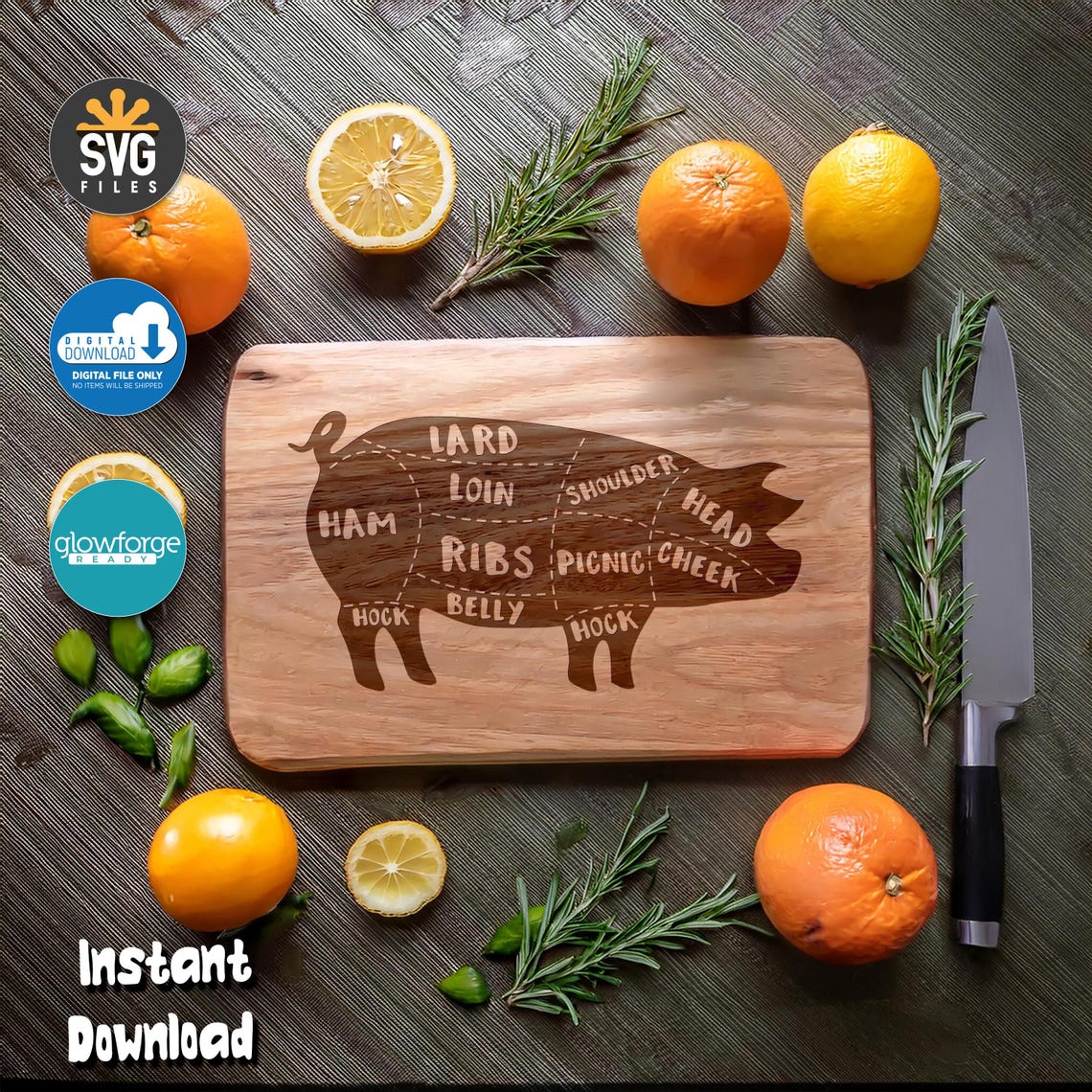 Butcher Diagram SVG Bundle: Meat Cut Charts, Animal Cut Guide (digital ...