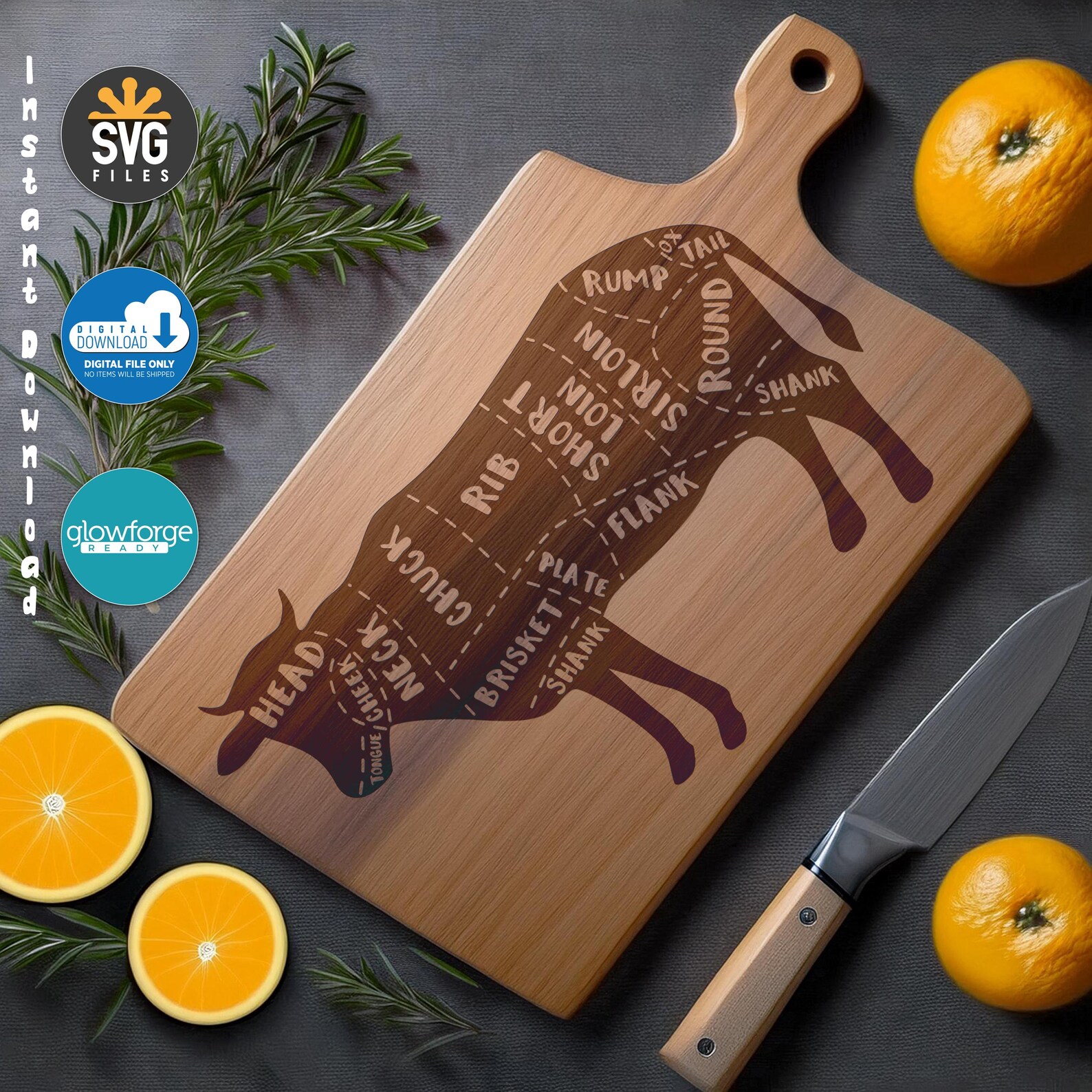 Butcher Diagram SVG Bundle - 10 Meat Cut Charts and Animal Cut Guide ...