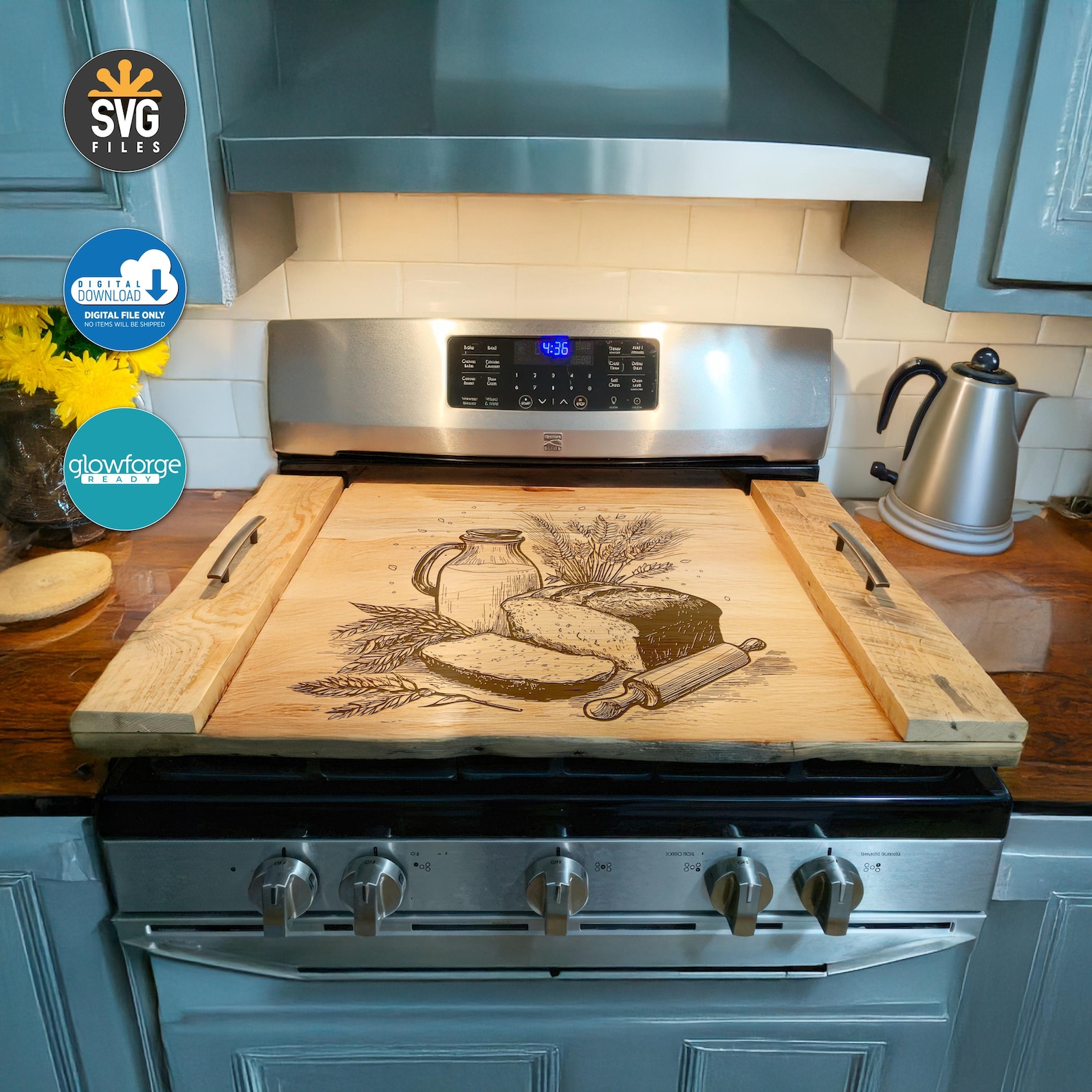Bread Oven SVG File: Kitchen Decor Laser Cut Design (digital Download ...