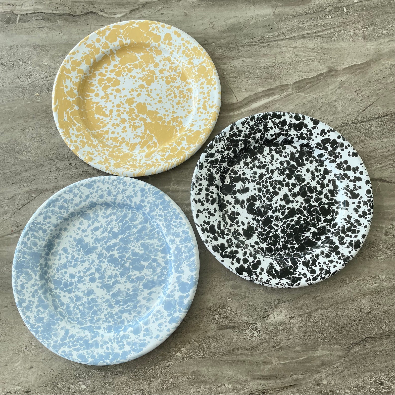 Enamelware Splatter Dinnerware Set Marbled Camping Vintage - Etsy