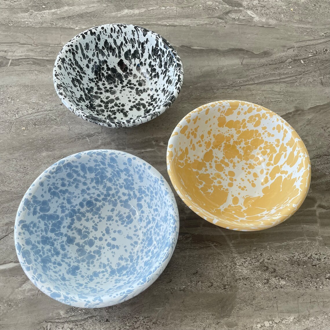 Enamelware Splatter Dinnerware Set Marbled Camping Vintage - Etsy
