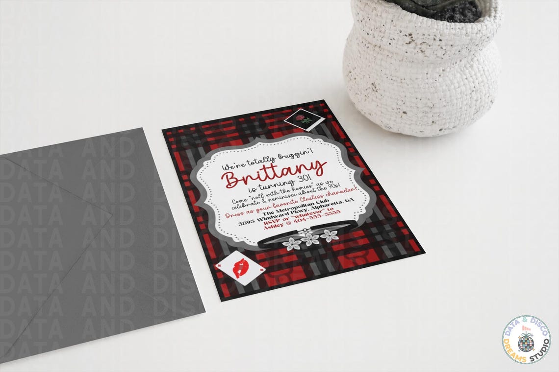 Clueless Invitation - Birthday - Canva Templates | 3 Designs | Cher ...