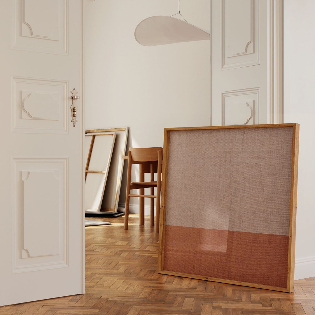 Minimal Geometric Neutral Linen Texture Art Print - Etsy