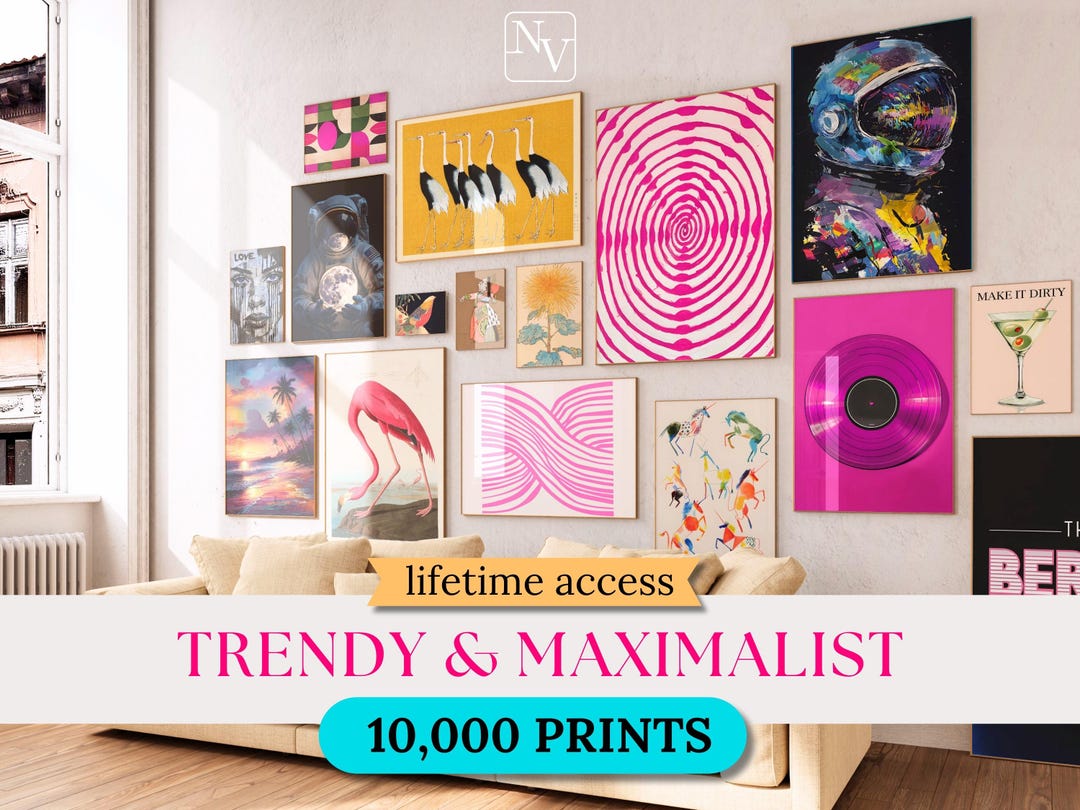 10,000 Maximalist Wall Art, MEGA BUNDLE, Trendy Wall Art, Maximalist ...